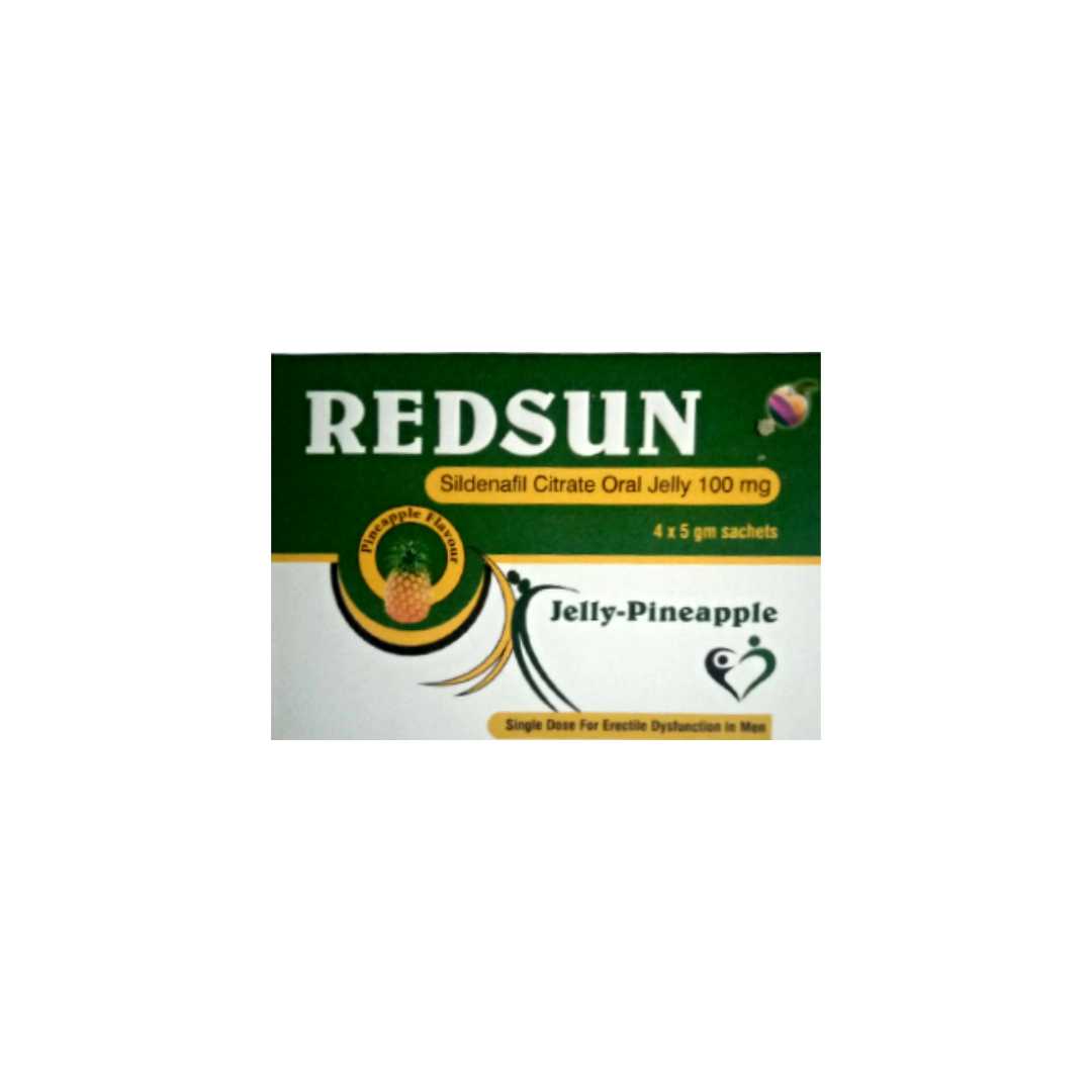 Redsun Sildenafil Citrate Oral Jelly 100mg, 4 Sachets (Flavor may vary ...